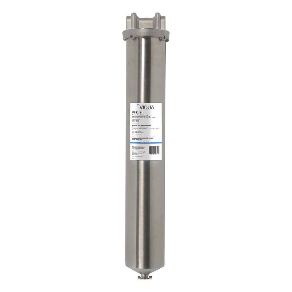 Viqua FSS2-34 FILTER HOUSING, 20", 3/4" FNPT FITTINGS, 304 SS, DRAIN PORT