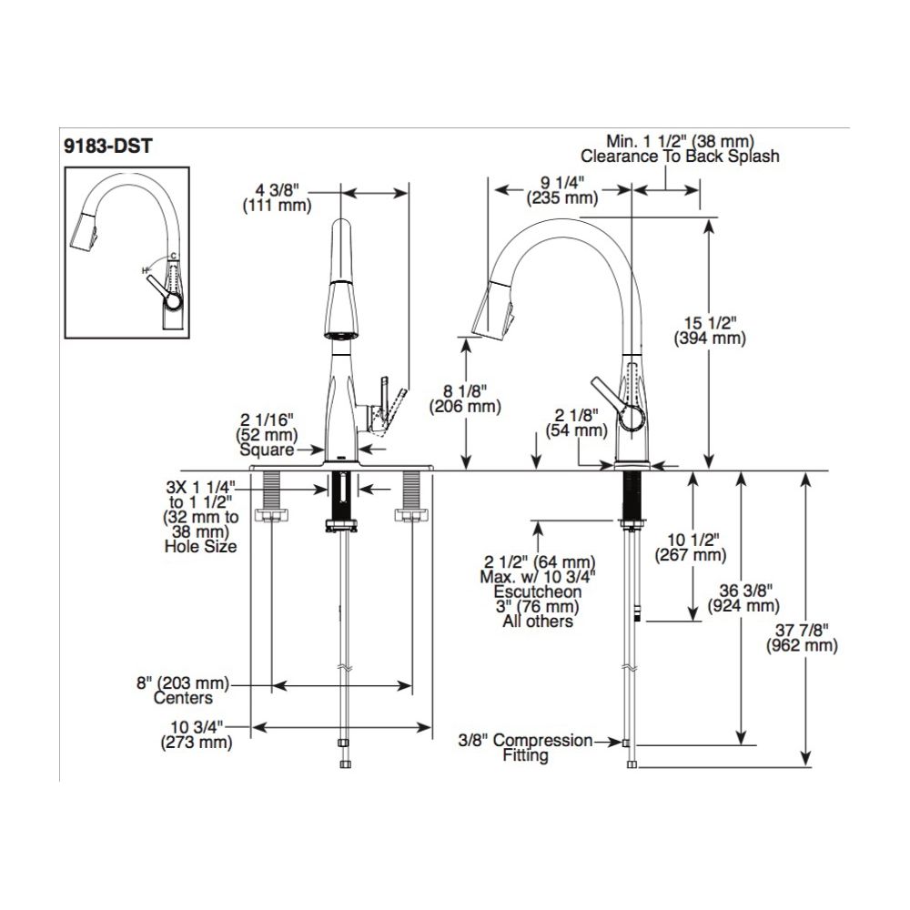 Delta 9183-AR-DST Mateo Single Handle Pull-Down Kitchen Faucet