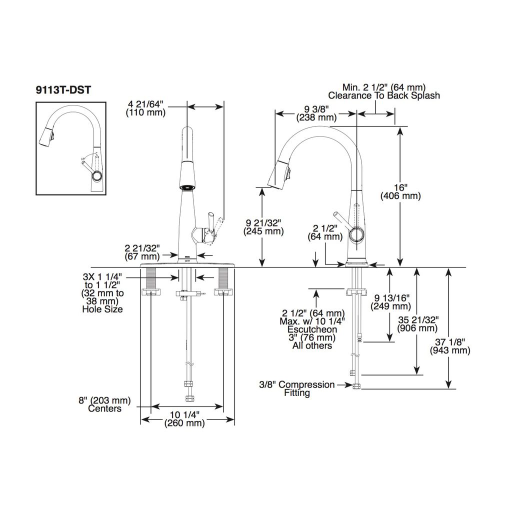 Delta 9113T-BL-DST Essa Single Handle Pull-Down Kitchen Faucet With Touch2O
